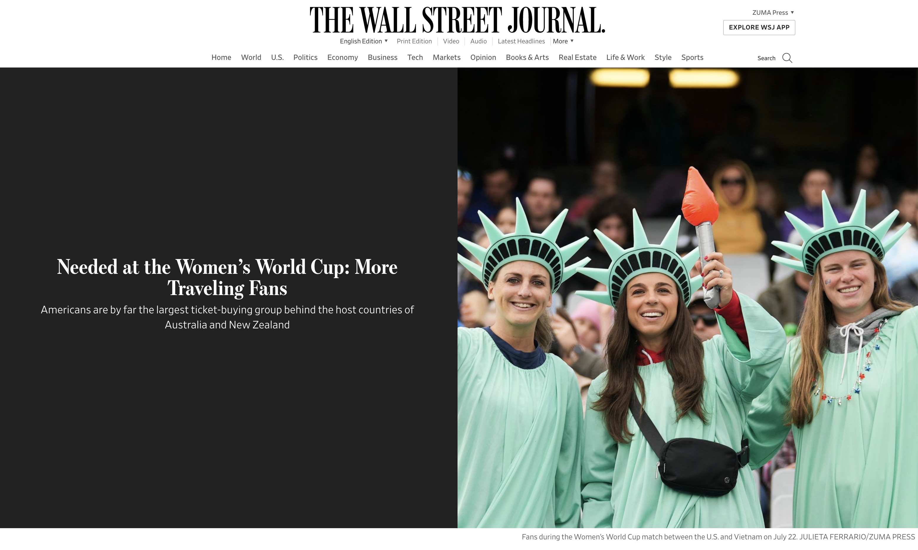 ZUMA’s Julieta Ferrario on the Wall Street Journal | ZUMAland.com