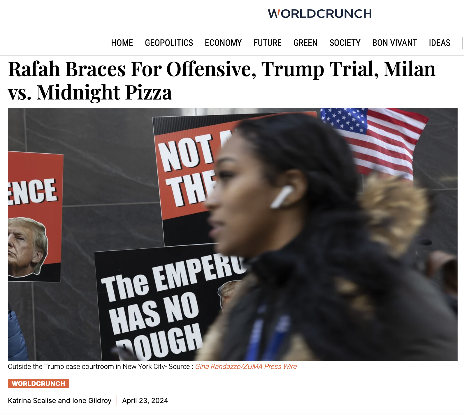 ZUMA’s Gina M. Randazzo on World Crunch | ZUMAland.com